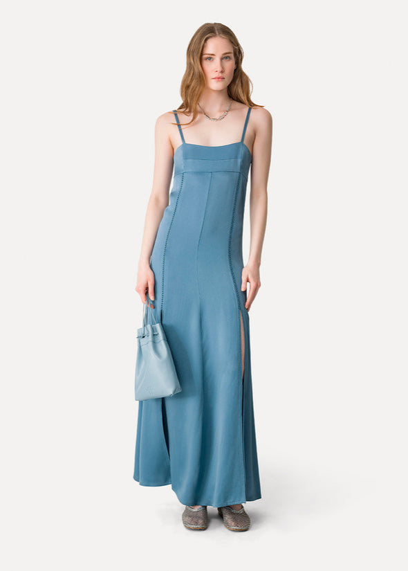 SLIPDRESS EMBROIDERED SHINY ANVERS SATIN – Moya Sydney